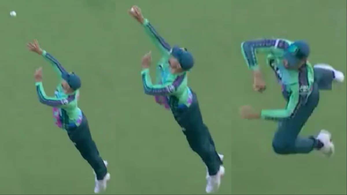 MI Star Takes Unbelievable Flying Catch With One Hand In The Hundred ...