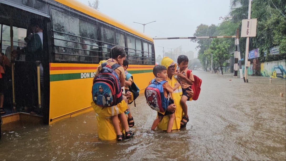 Children Among 8 Rescued After School Bus Stranded On Flooded Mumbai ...