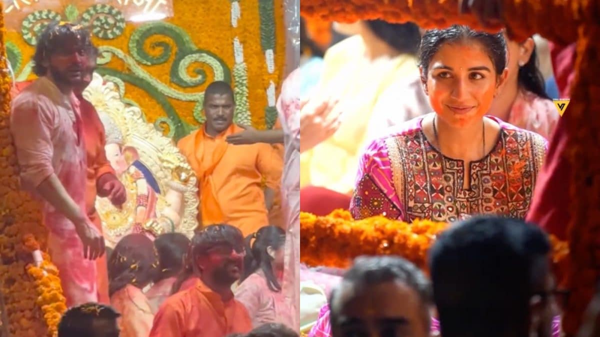 Veer And Shikhar Pahariya Join Radhika Merchant At Antilia Cha Raja ...