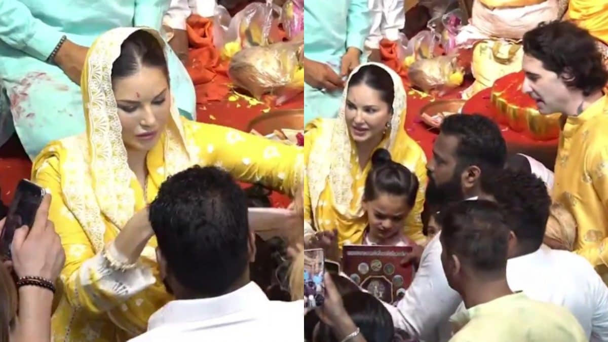 Sunny Leone Offers Prayers At Lalbaugcha Raja With Husband Daniel Weber ...