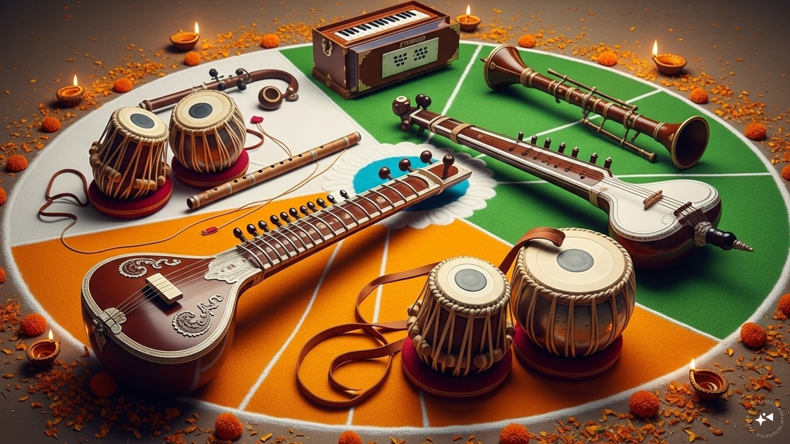 National Flag Rangoli Ideas Featuring Tricolour and Ashoka Chakra