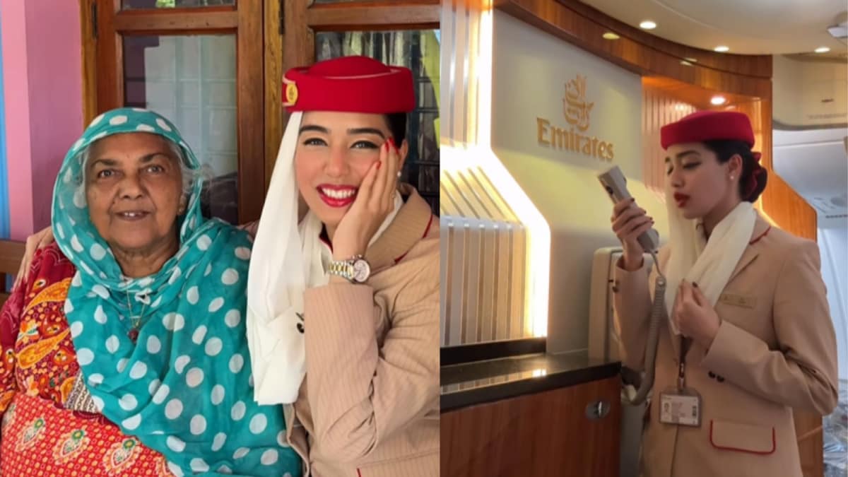 Emirates Flight Attendant Surprises Grandmother With Gold Bracelet On ...