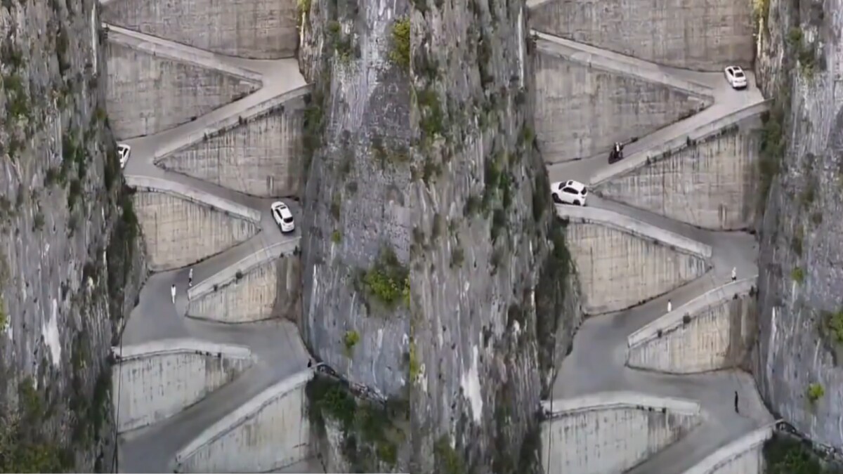This Terrifying 453 Meters High Zigzag Road In China Is A ‘Driver’s Nightmare’ | Video | Viral ...