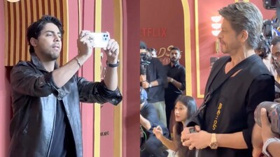 Aryan Khan Turns Cameraman For SRK At ‘The Ba***ds Of Bollywood’ Starry Premiere | Watch ...