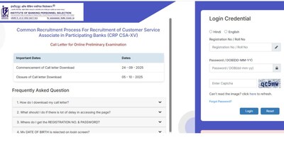 IBPS Clerk Admit Card 2025 Out At ibps.in; Steps To Download, Direct ...