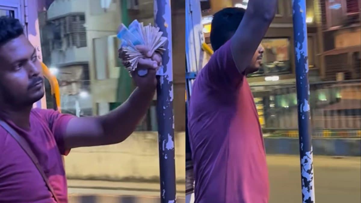 Kolkata Bus Conductor, On Duty, Tucks Rs 500, Rs 100 Notes Like Finger ...