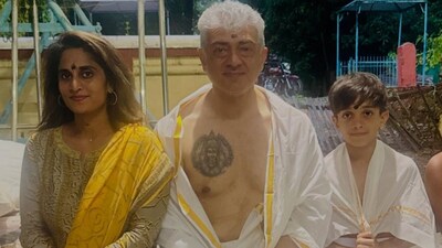Ajith Kumar Flaunts Goddess Tattoo On Chest For First Time During ...