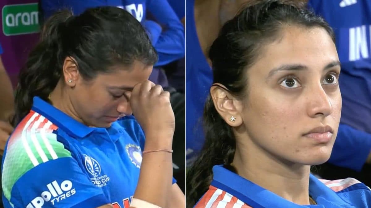 Heartbroken Smriti Mandhana Struggles To Hold Back Tears As India Sight ...