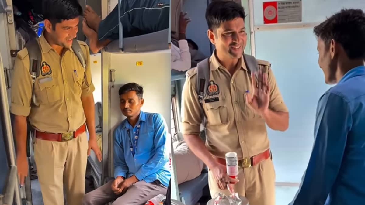 Policeman Serves Tea To Passengers On Train After Finding Exhausted ...