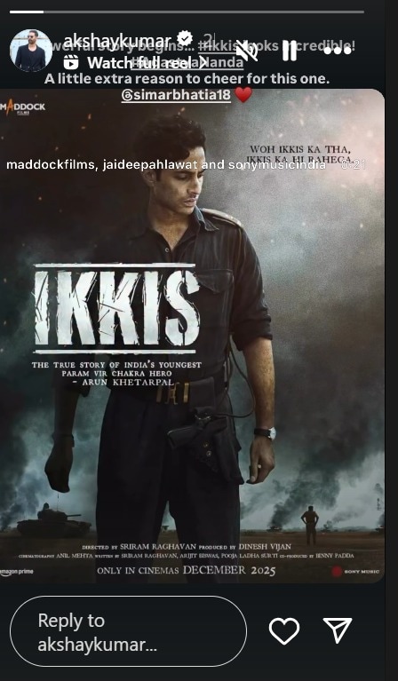 Akshay Kumar’s Shoutout To Niece Simar Bhatia’s Ikkis: ‘Extra Reason To Cheer’ | Bollywood News ...