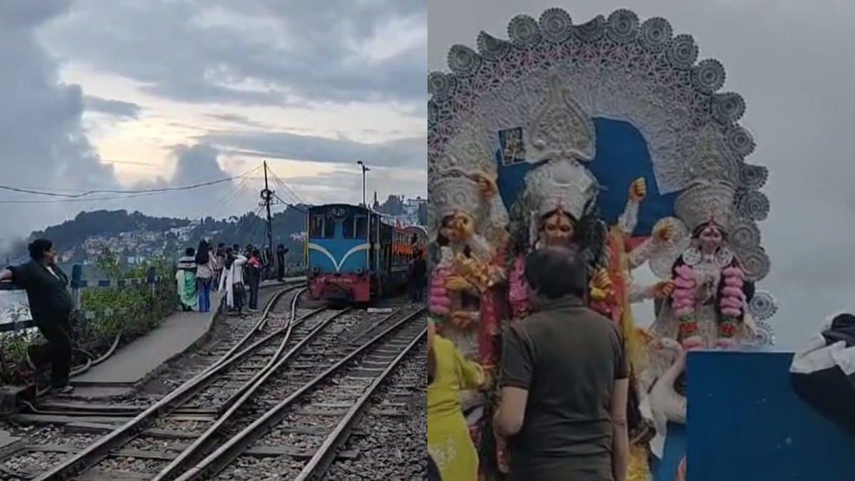 Farewell On Tracks: Goddess Durga Carried For Immersion On Darjeeling’s ...