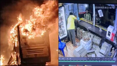 Kurnool Bus Tragedy: CCTV Footage Shows Two Bikers Purchasing Alcohol ...