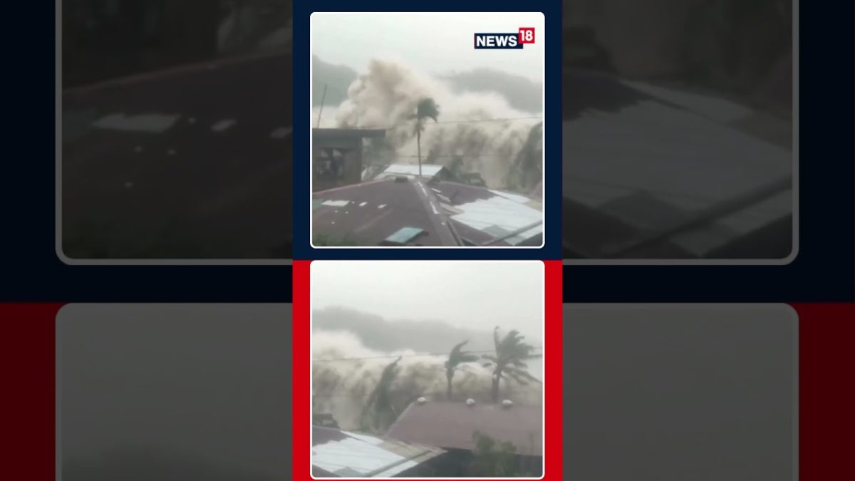 Massive Waves Crash Into Coastline As Super Typhoon Fung-Wong Slams ...