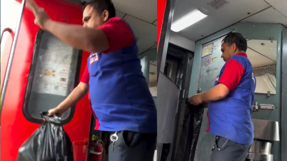 Clean Coach, Dirty Track? Housekeeping Staff Throws Garbage From Moving ...