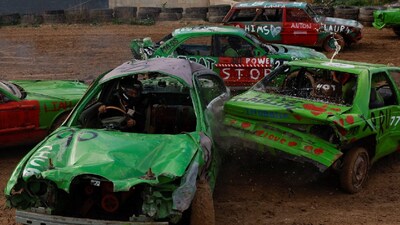 Caught On Cam: Demolition Derby Disaster After Car Crashes Into Crowd ...