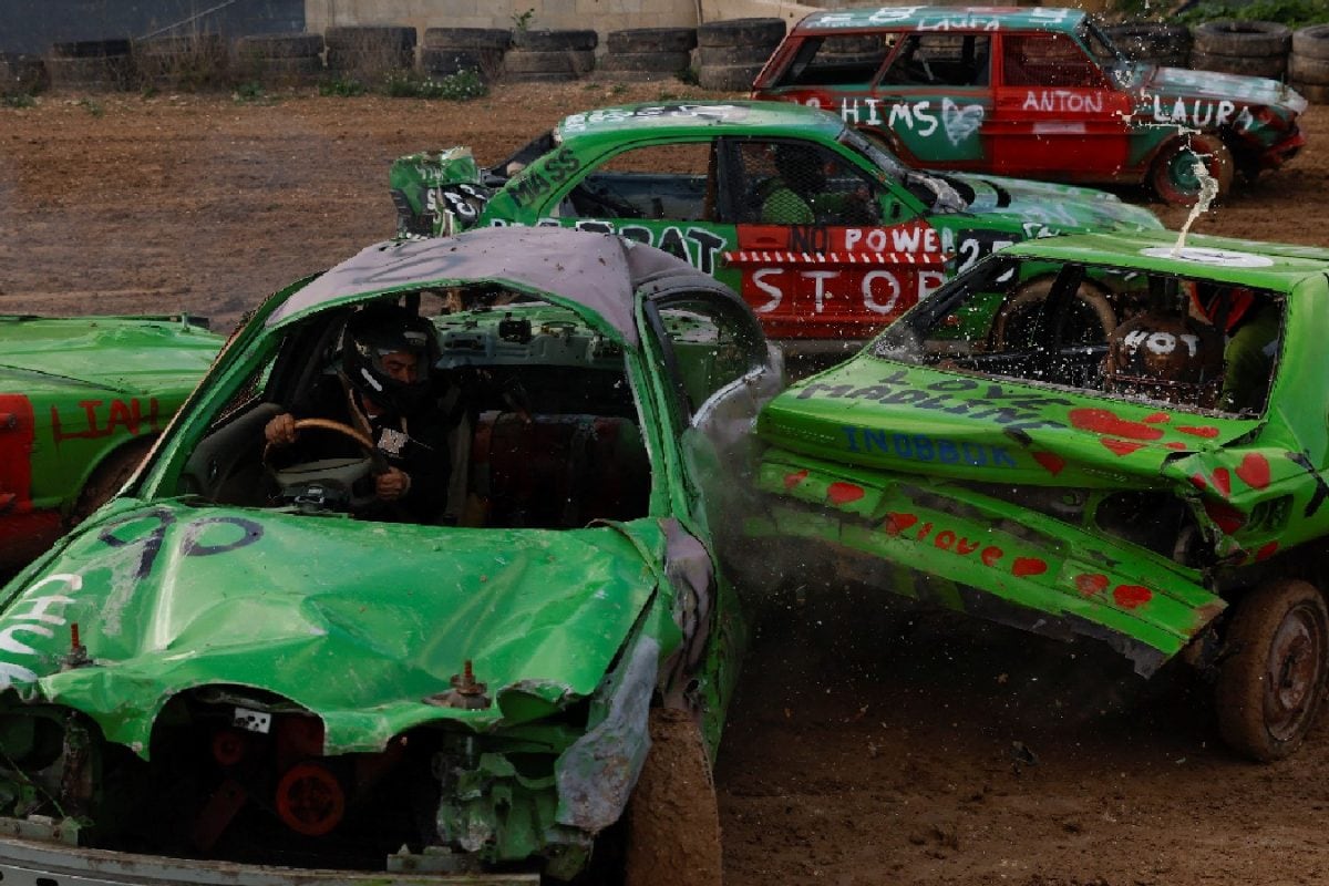Caught On Cam: Demolition Derby Disaster After Car Crashes Into Crowd ...