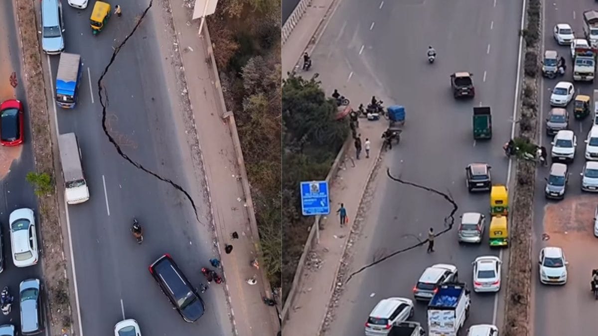 ‘How Are Vehicles Passing?’ Delhi Mukarba Chowk Flyover With Big Crack ...