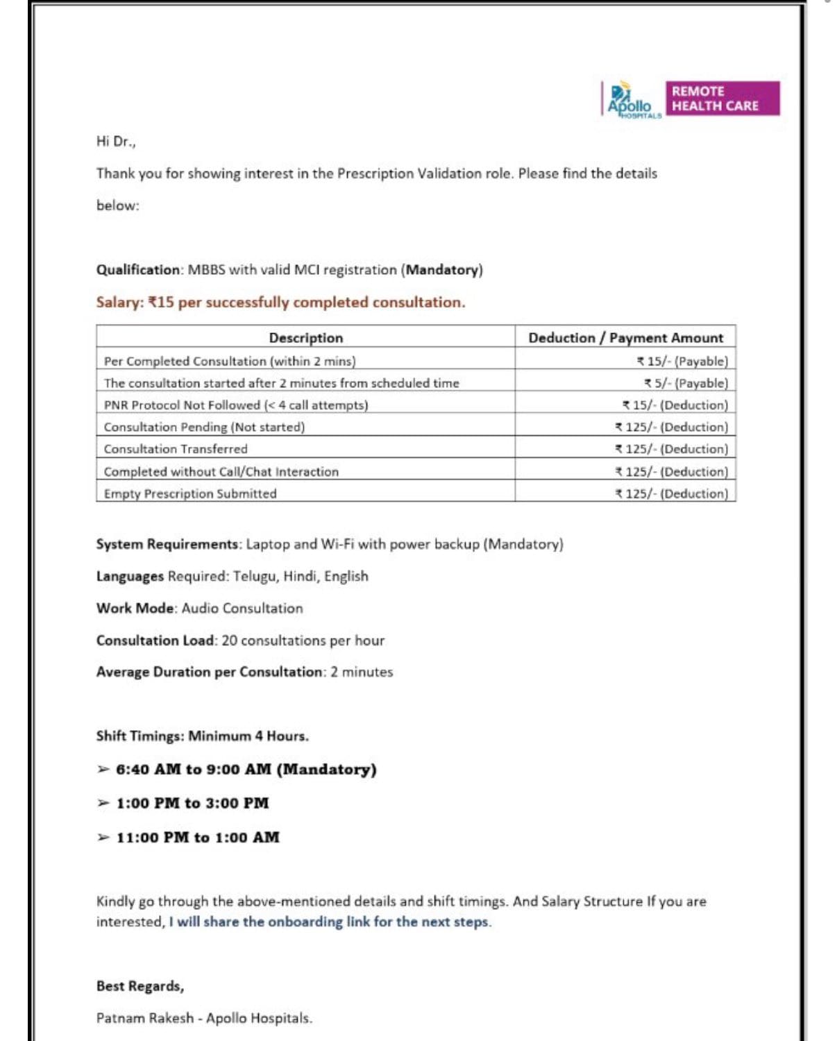 Apollo Hospitals Offering Rs 15 For Teleconsultation To MBBS Doctors ...