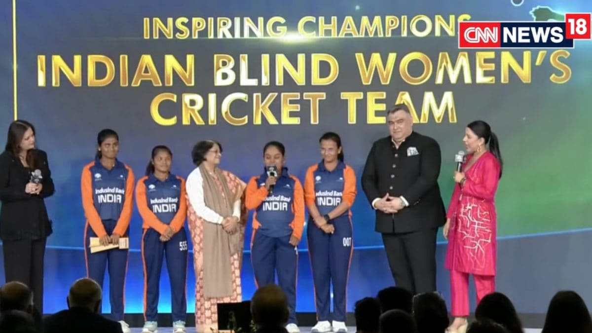 Indian Blind Women's Cricket Team Honoured With Special Inspiring Champions Award At CNN News18 ...