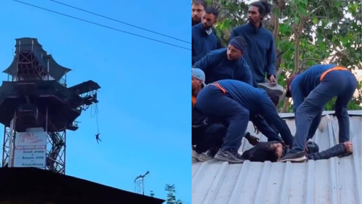 Rishikesh Horror: Man Fights For Life As Bungee Jumping Rope Snaps Mid ...