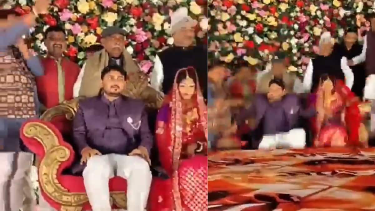 BJP Leaders Arrive To Meet Bride & Groom, Moments Later Stage Collapses ...