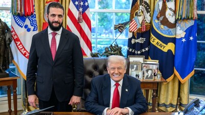 Trump Meets Syrian President Al-Sharaa At White House, Suspends ...