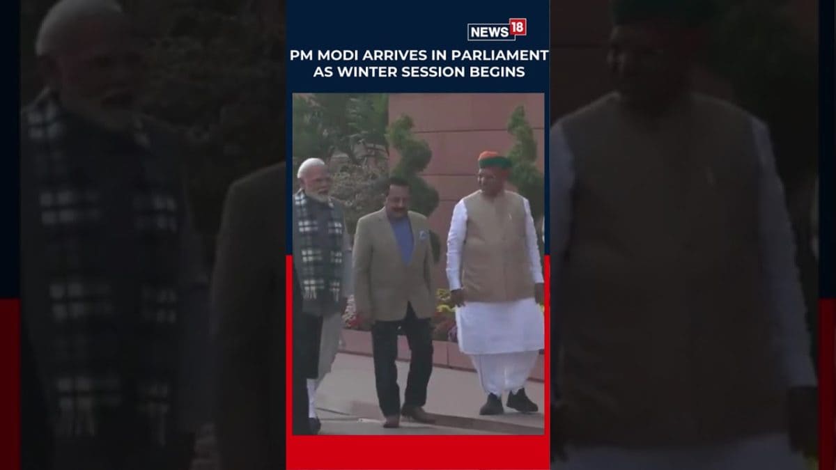 PM Modi Arrives At Parliament As The Winter Session Begins Today ...