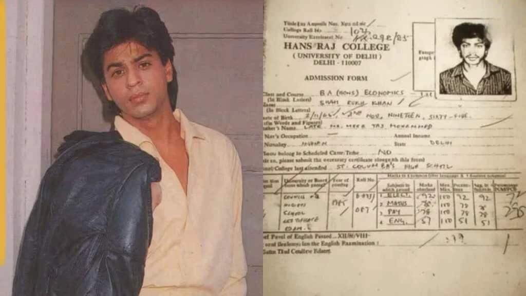 Shah Rukh Khan, The Surprise Topper? Viral College Marksheet Reveals ...