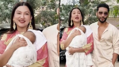 Gauahar Khan Makes FIRST Public Appearance With Baby Boy Farwaan at ...
