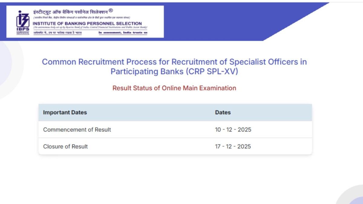 IBPS SO Mains Result 2025 Declared: Where And How To Check; What's Next ...