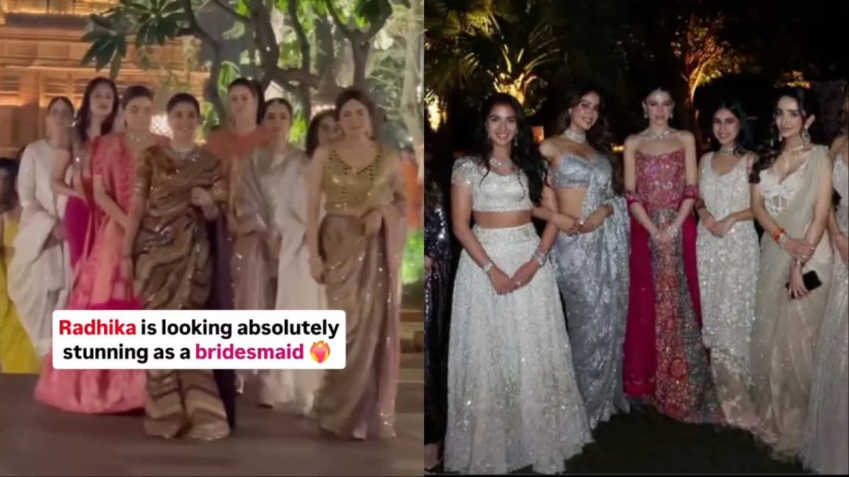 Radhika Merchant Steps Out In An Intricately Embellished Bronze Saree ...