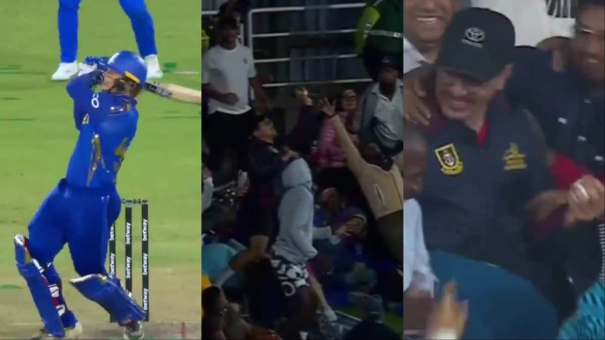 Watch | Ryan Rickelton's Six Helps Fan Earn Rs 1.07 Crore During SA20 ...