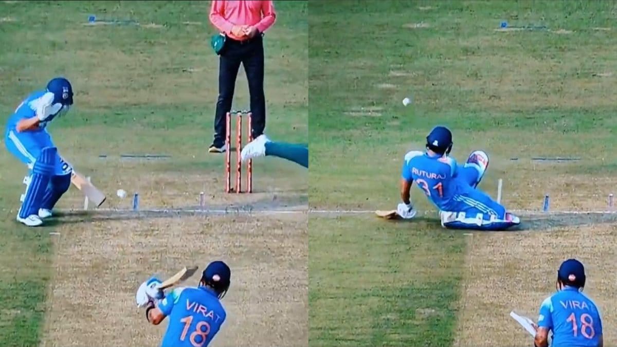 Virat Kohli’s Fierce Straight Hit Nearly Takes Out Ruturaj Gaikwad ...