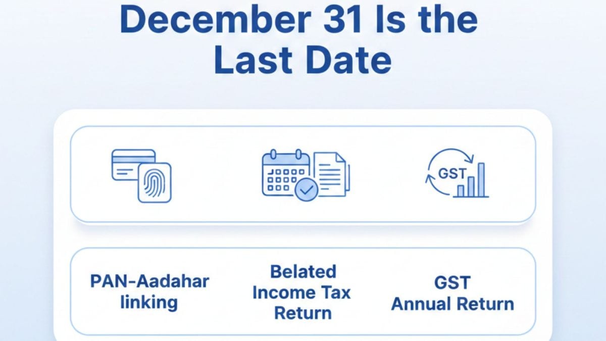 December 31 Deadline Alert: PAN-Aadhaar Link, Belated ITR, GST Returns ...