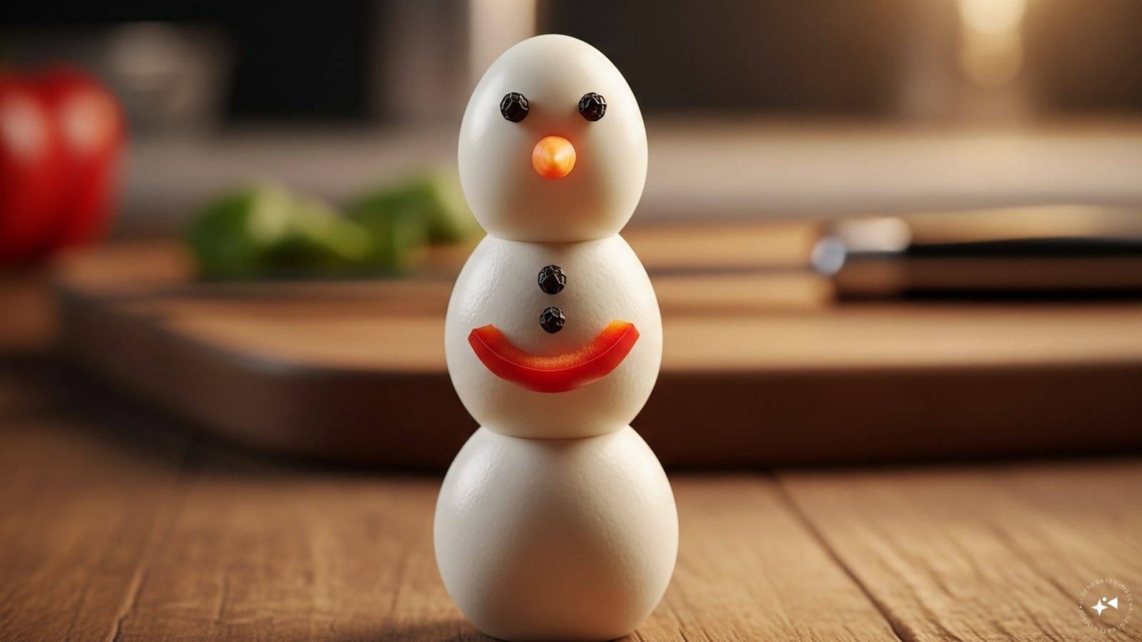 Christmas DIY Snack: How To Make A Snowman With Boiled Eggs And Veggies