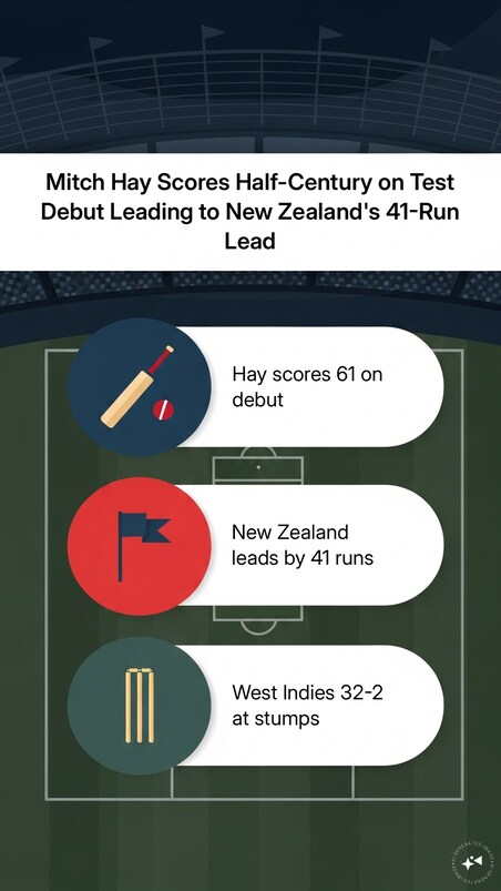 2nd Test, Day 2: Debutant Mitchell Hay Hits Fifty As New Zealand ...