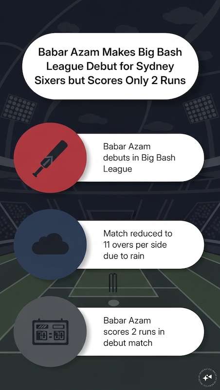 Babar Azam Out For 2 On Big Bash League Debut For Sydney Sixers | Watch ...