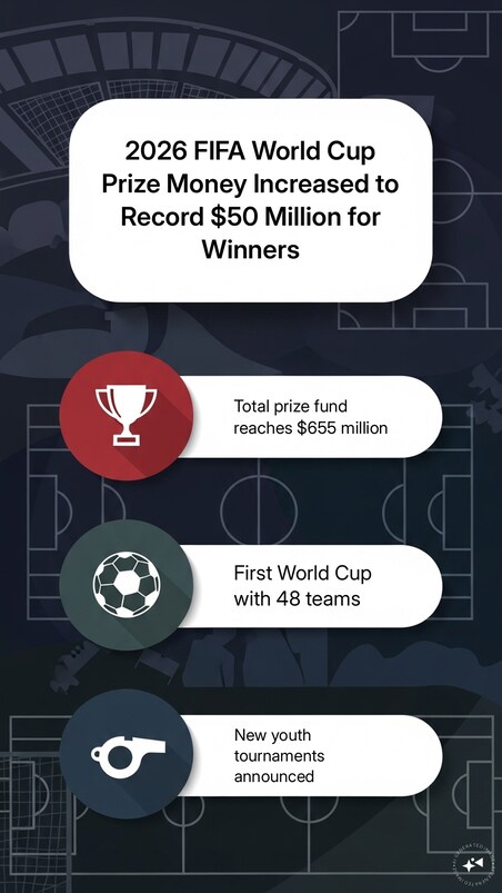 FIFA World Cup 2026 Winner To Get 50 Million USD, Total Prize Fund Up ...