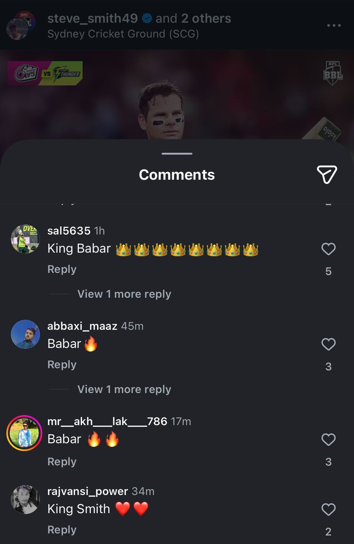 Babar Azam Fans Troll Steve Smith On Instagram With Nasty Comments ...