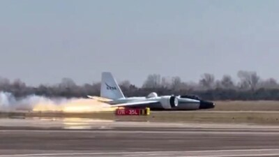NASA High-Altitude Jet Lands Safely In Houston After Midair Landing ...