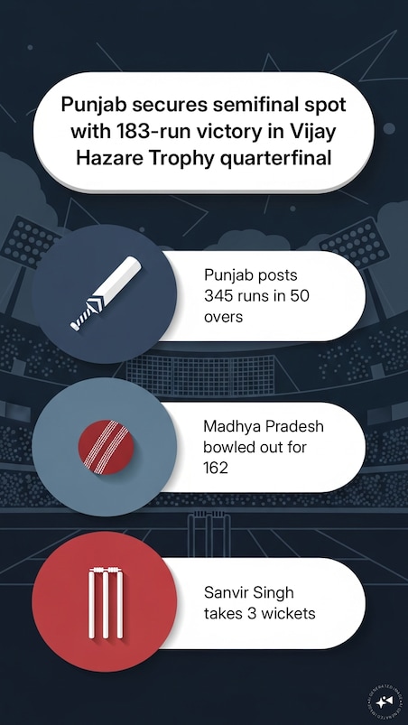 Punjab Storm Into Vijay Hazare Trophy Semi-Final With 183-Run Win Over ...