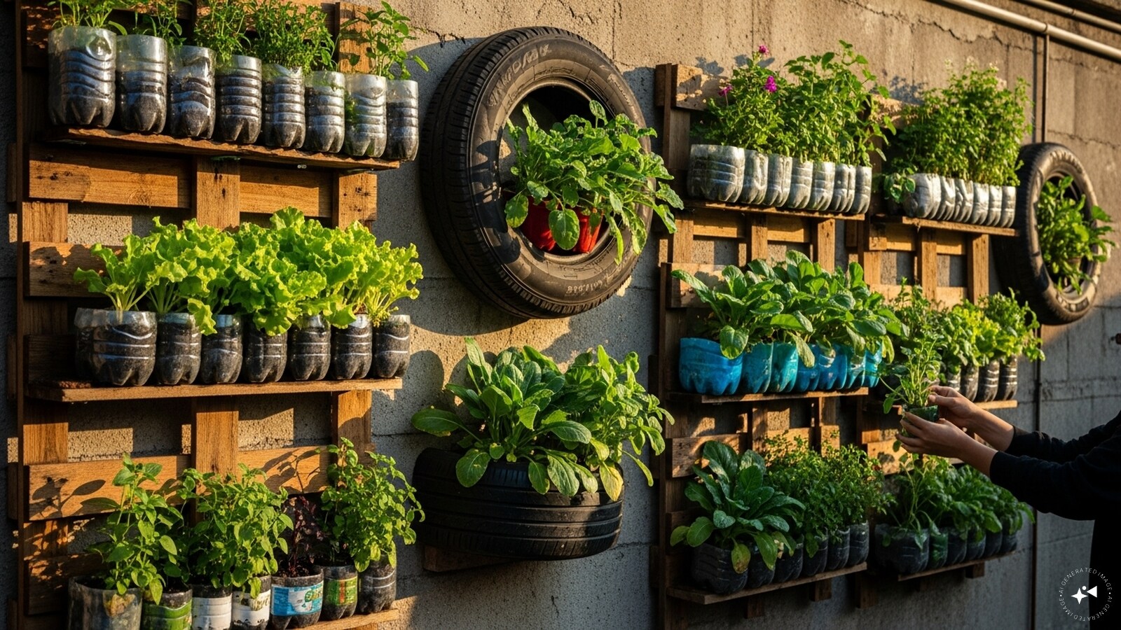 How To Create A Vertical Garden Using Plastic Bottles, Cans And Other ...