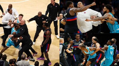 Tempers Flare! Pistons, Hornets Break Out Into 'Malice At The Palace ...
