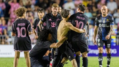 Messi Emerges Unscathed After Security's Tackle Takes Down World Cup ...