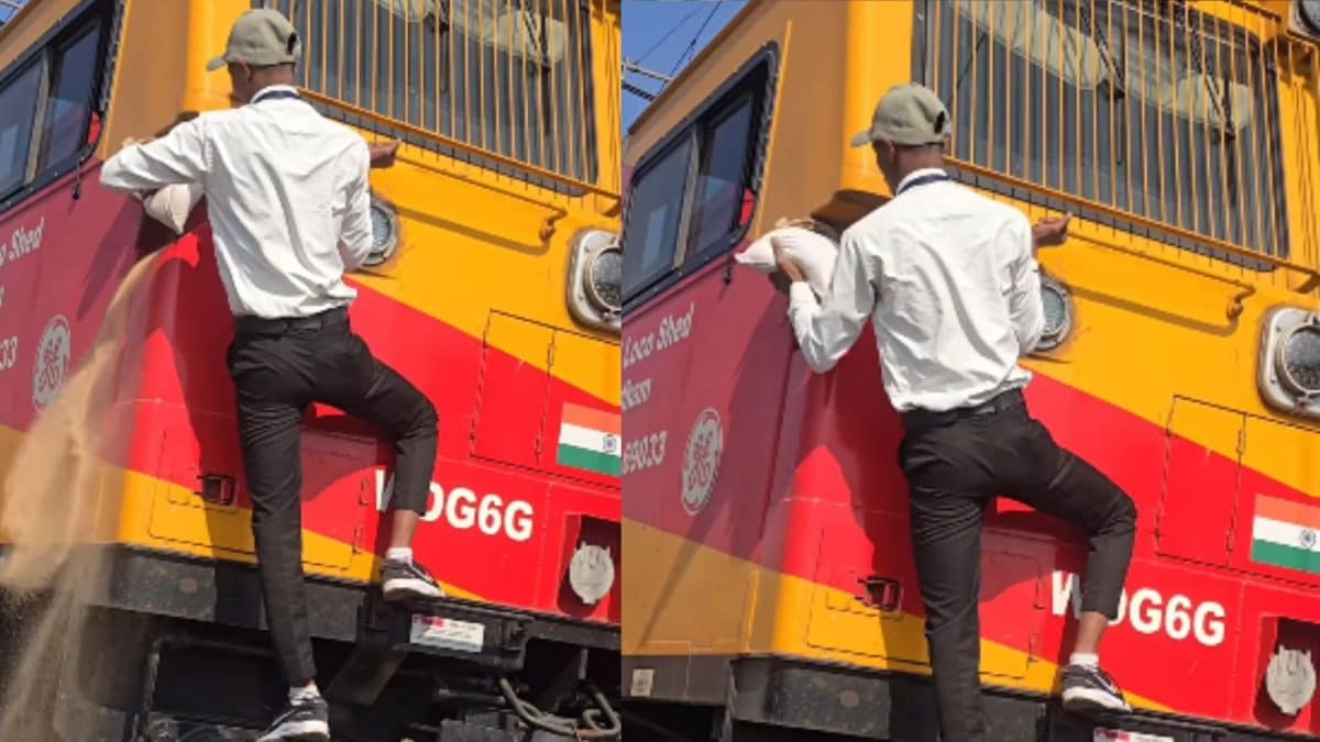 IRCTC Staff Spotted Pouring Sand Into Train Engine, But Why? No, It Is ...
