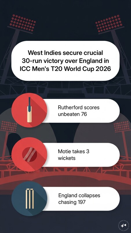 T20 World Cup: Rutherford's 76, Motie's 3/32 Lead West Indies To 30-Run ...
