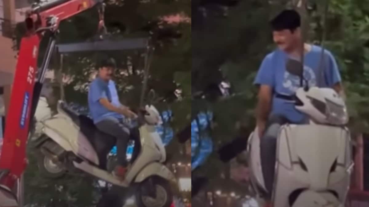 Man Refuses To Leave His Scooty As Officials Tow Vehicle, Internet Asks ...