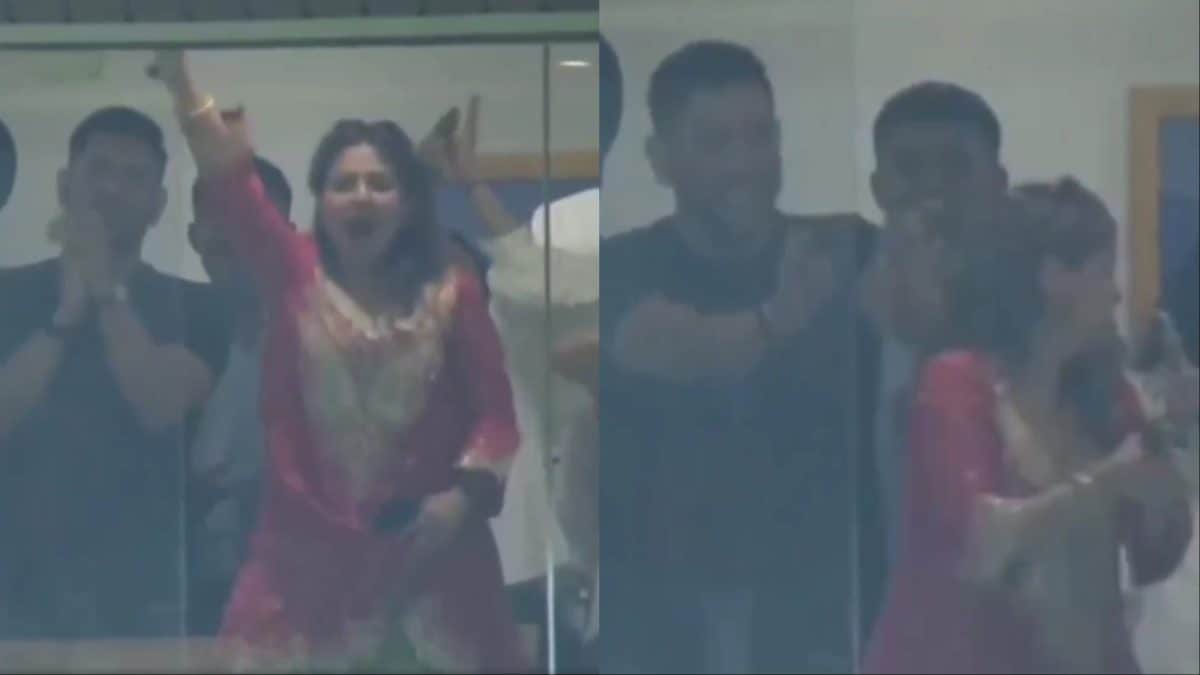 MS Dhoni's Reaction To Wife Sakshi's Animated Celebration During IND ...