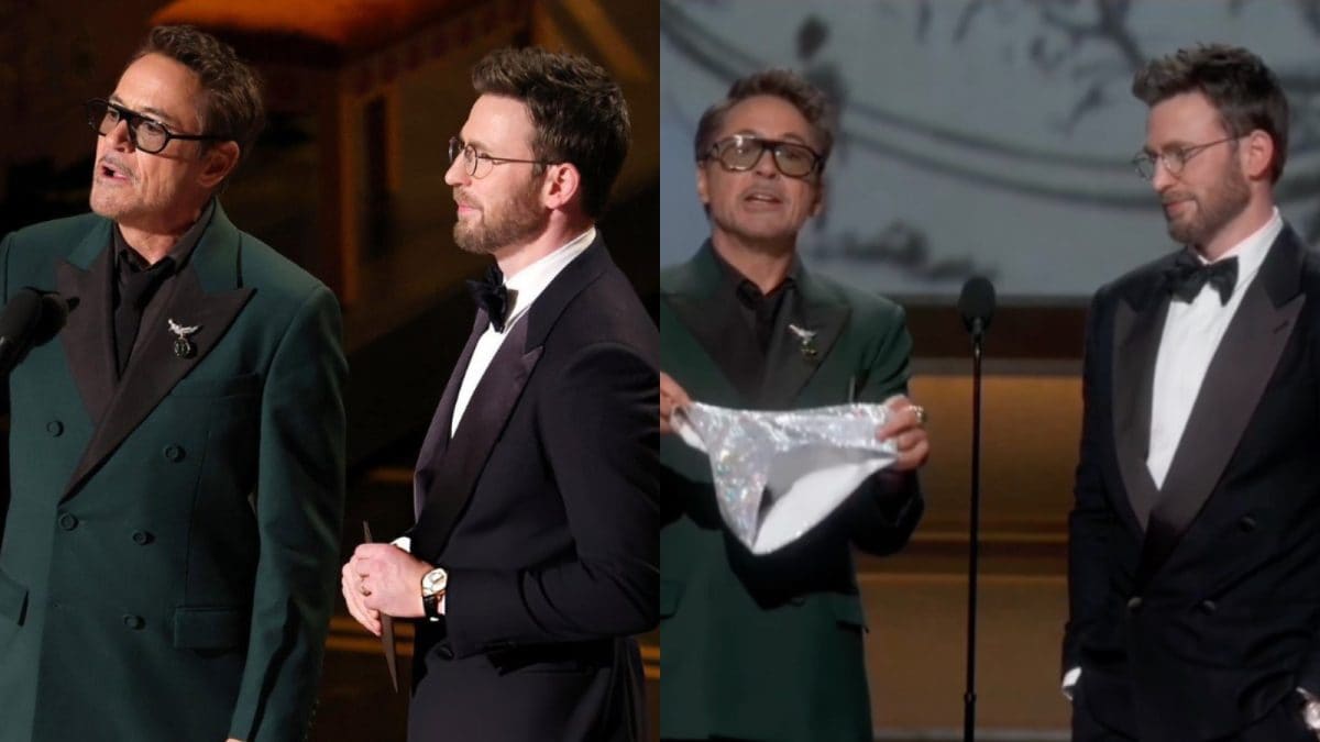 Oscars 2026: Robert Downey Jr Gifts Chris Evans A Thong On Stage To ...