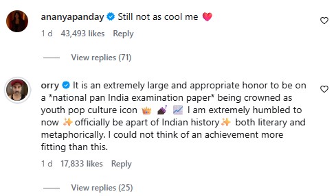 Ananya Panday Gives A Savage Response To Orry's 'CBSE Paper Is The New ...